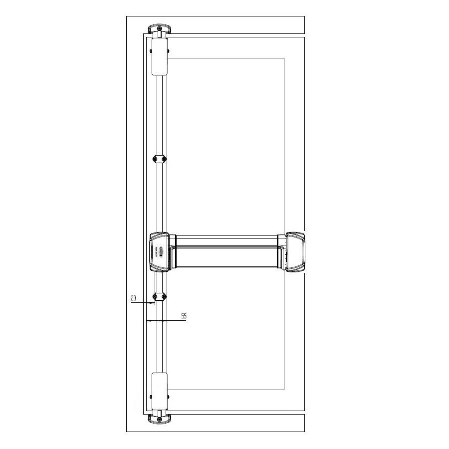 Lockwood 2 Point FLUID Panic Exit Device VL 900mm - Beveridge Locksmiths